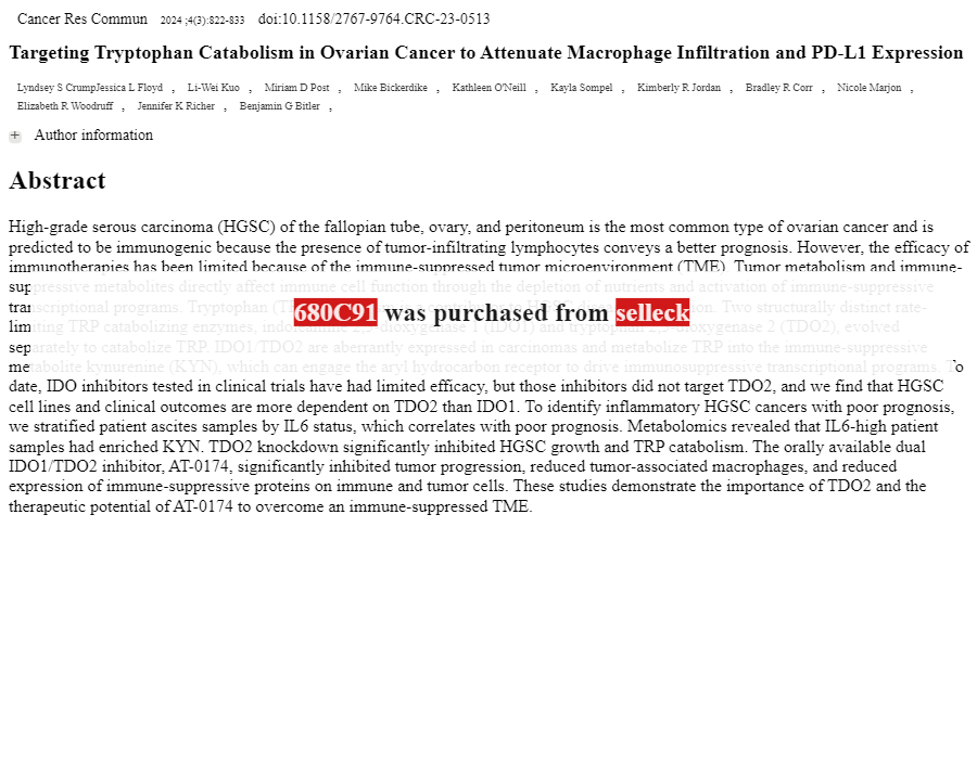 IDO/TDO Pathway | IDO/TDO Inhibitor Review