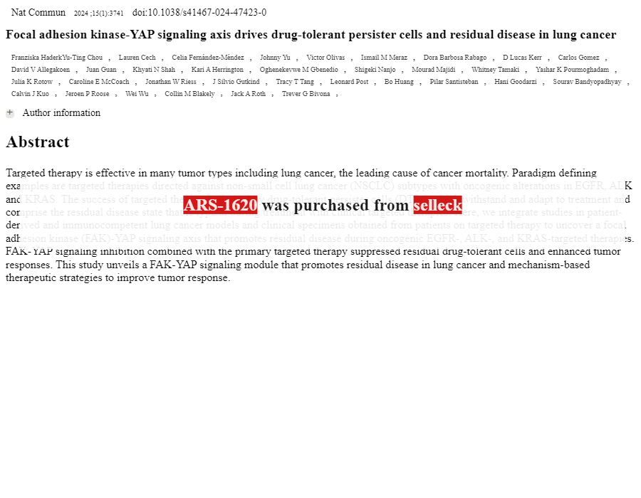 Ras antagonist | Ras inhibitor | Ras agonist | Ras activator