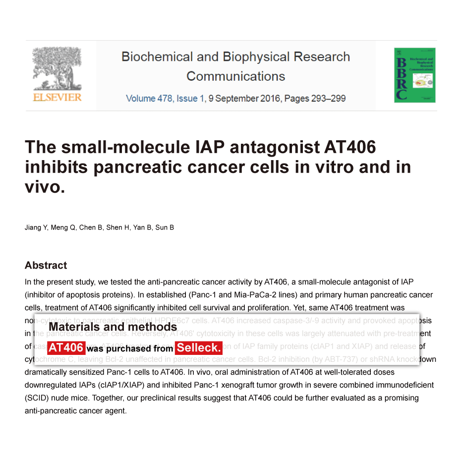 Xevinapant (AT406) | ≥99%(HPLC) | Selleck | IAP antagonist