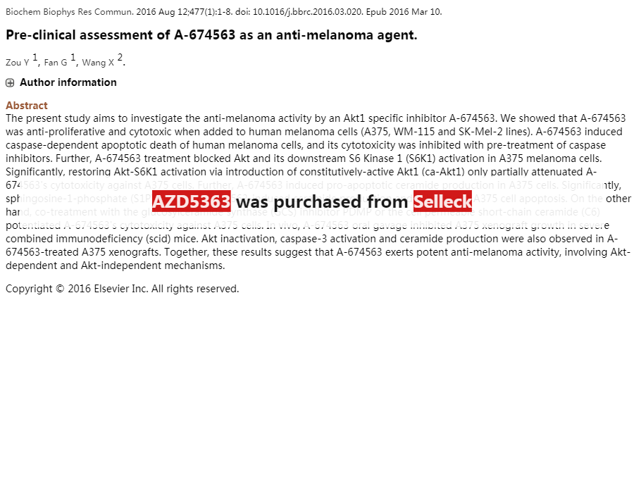 Capivasertib (AZD5363) | ≥99%(HPLC) | Selleck | Akt inhibitor QCFile