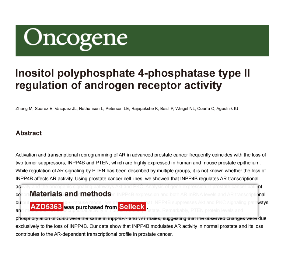Capivasertib (AZD5363) | ≥99%(HPLC) | Selleck | Akt inhibitor QCFile