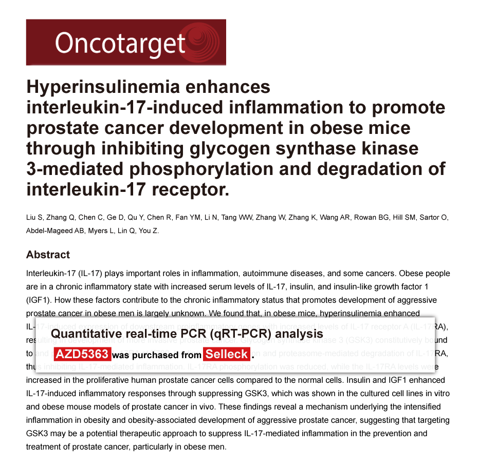 Capivasertib (AZD5363) | Akt inhibitor | Read Reviews & Product Use ...