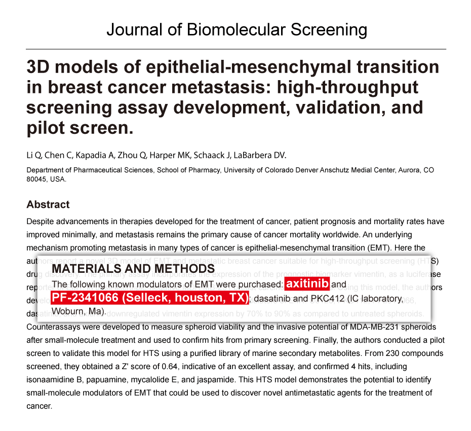 Axitinib | Licensed by Pfizer | VEGFR inhibitor