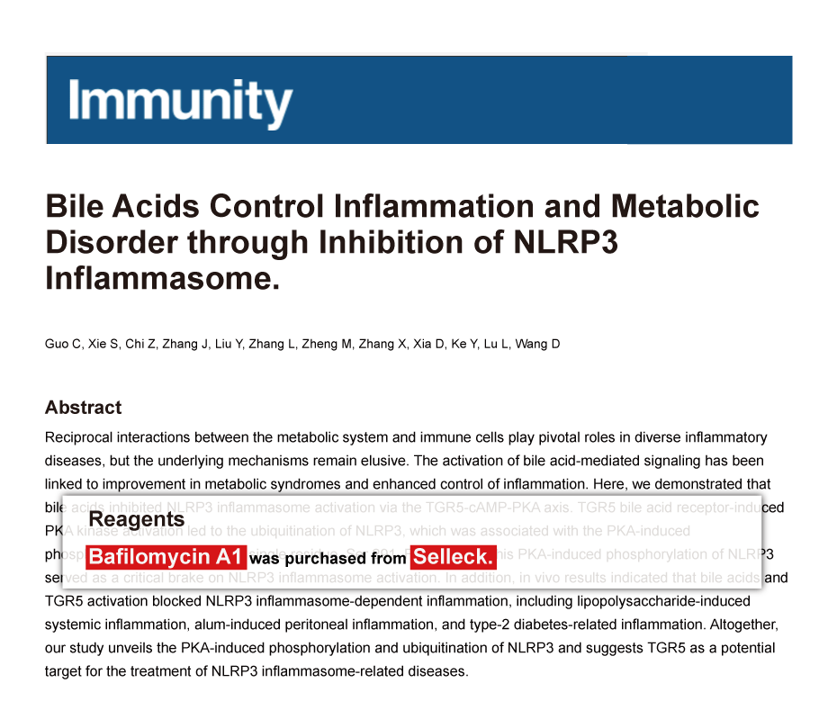 Bafilomycin A1 (Baf-A1) | ≥99%(HPLC) | Selleck | Proton Pump inhibitor