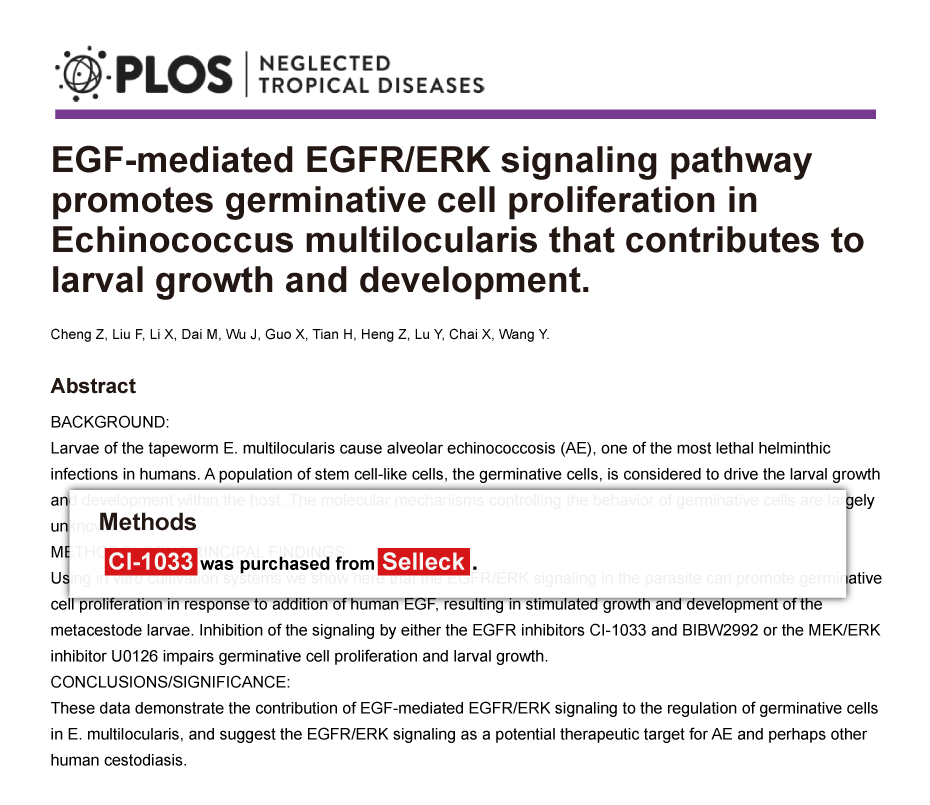 Canertinib (CI-1033) | ≥99%(HPLC) | Selleck | EGFR inhibitor