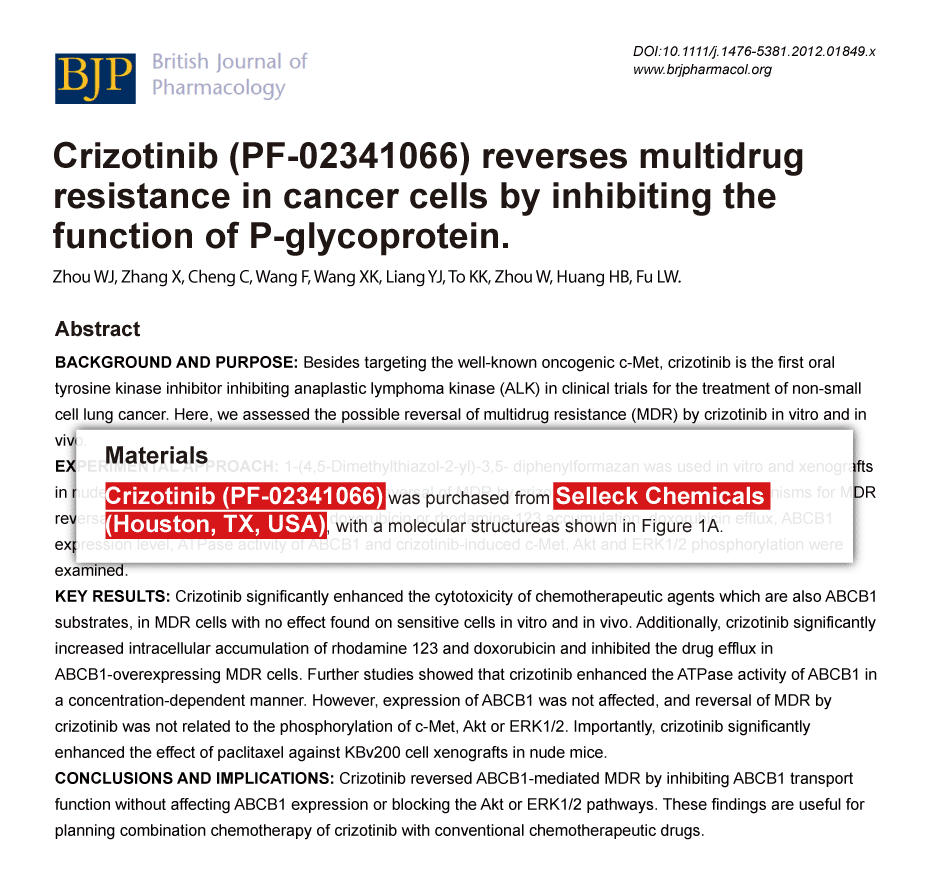 Crizotinib (PF-02341066) | Licensed by Pfizer | c-Met inhibitor
