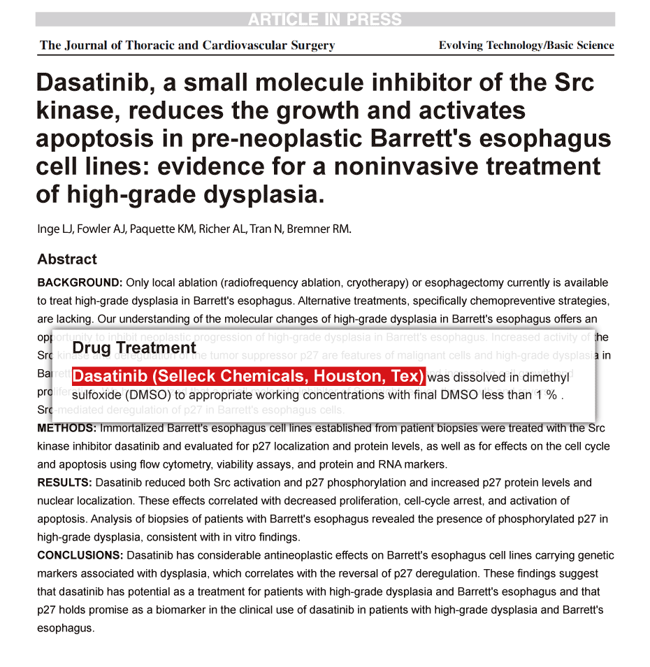 Dasatinib | ≥99%(HPLC) | Selleck | Src inhibitor QCFile