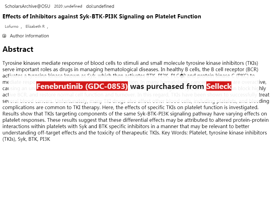 Fenebrutinib (GDC-0853) | ≥99%(HPLC) | Selleck | BTK inhibitor