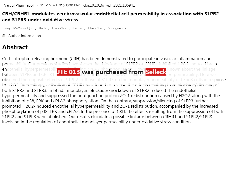Sphingosine-1-phosphate Receptors | S1P Receptors |Selleck Chemicals