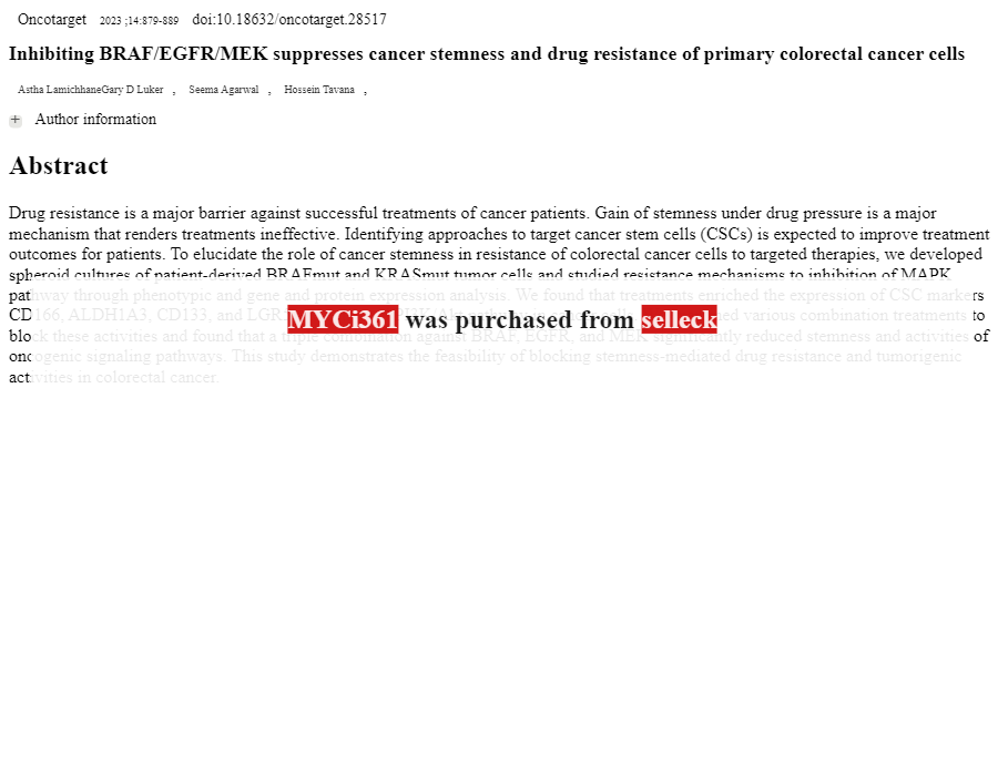 Myc antagonist | Myc inhibitor | Myc agonist | Myc activator