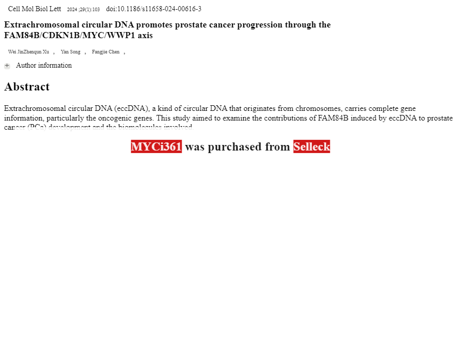 Myc antagonist | Myc inhibitor | Myc agonist | Myc activator