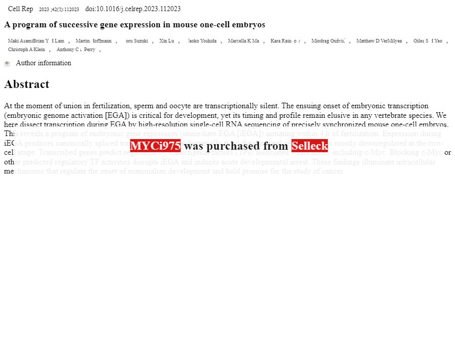 Myc antagonist | Myc inhibitor | Myc agonist | Myc activator