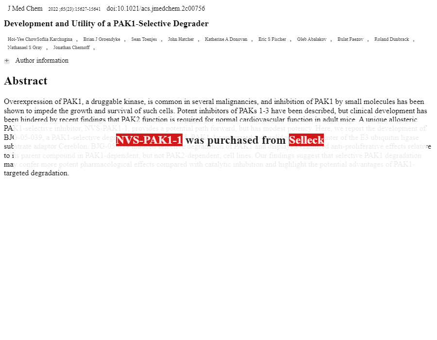 PAK Inhibition | p21 Activated Kinases | PAK Inhibitor Review
