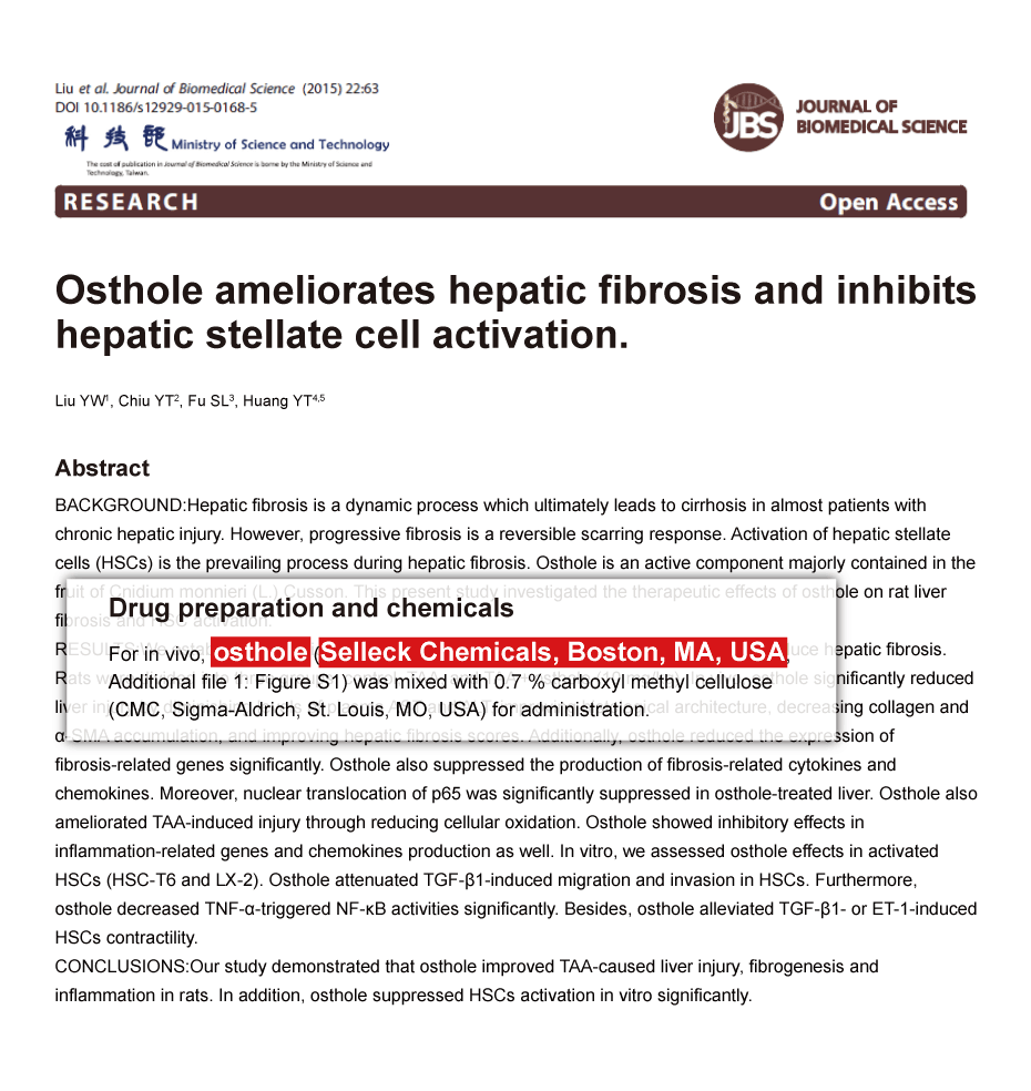 Osthole | ≥99%(HPLC) | Selleck | Others chemical QCFile