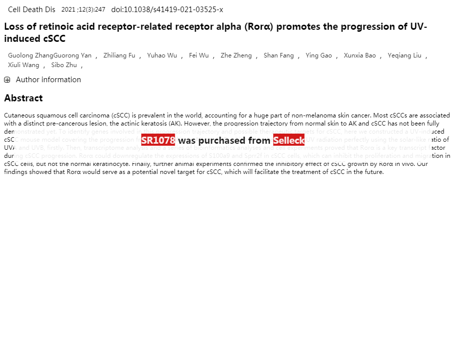 ROR antagonist | ROR inhibitor | ROR agonist | ROR activator