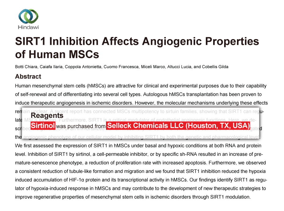 Sirtinol | ≥99%(HPLC) | Selleck | Sirtuin inhibitor QCFile