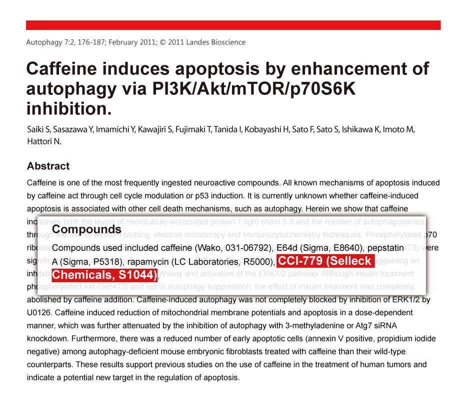 Temsirolimus (CCI-779, NSC 683864) | Licensed by Pfizer | mTOR inhibitor