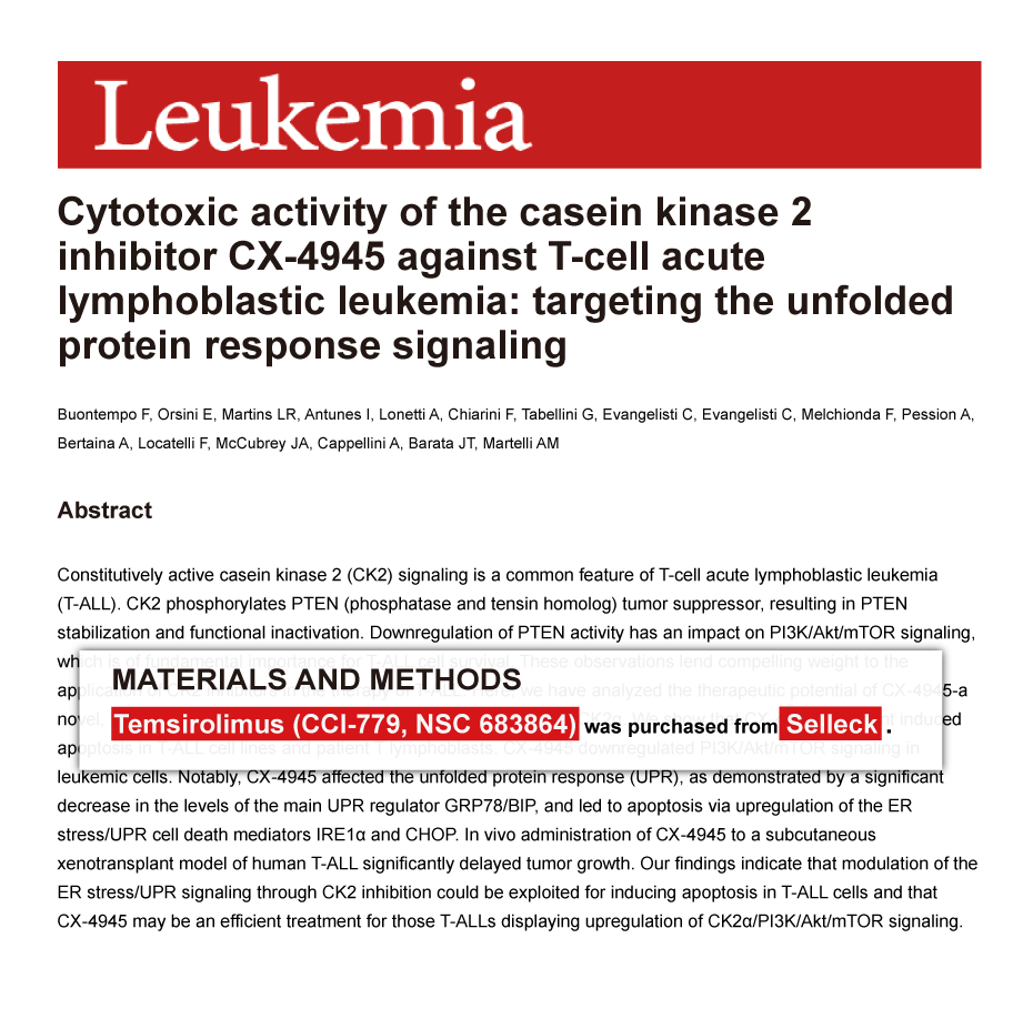 Temsirolimus (CCI-779, NSC 683864) | Licensed by Pfizer | mTOR inhibitor