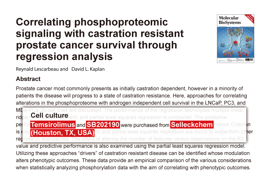 Temsirolimus (CCI-779) | ≥99%(HPLC) | Selleck | mTOR inhibitor
