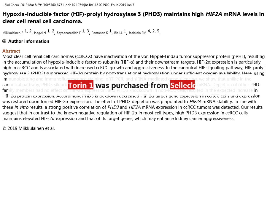 Torin 1 | ≥99%(HPLC) | Selleck | mTOR inhibitor