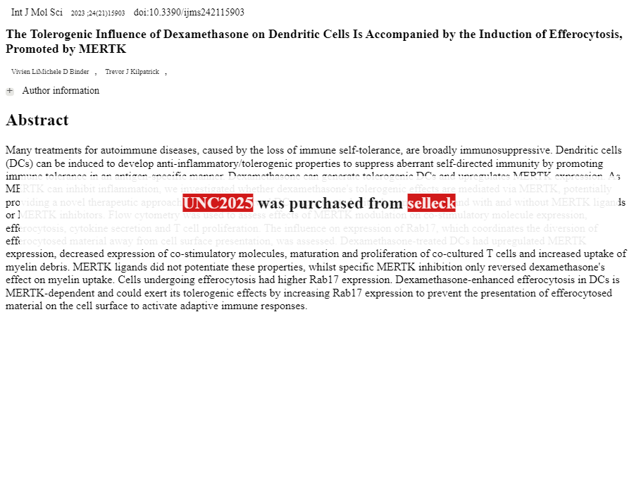 Mertk Antagonist Mertk Inhibitor Mertk Agonist Mertk Activator