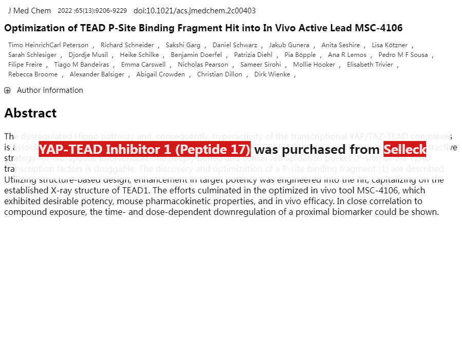 TEAD antagonist | TEAD inhibitor | TEAD agonist | TEAD activator